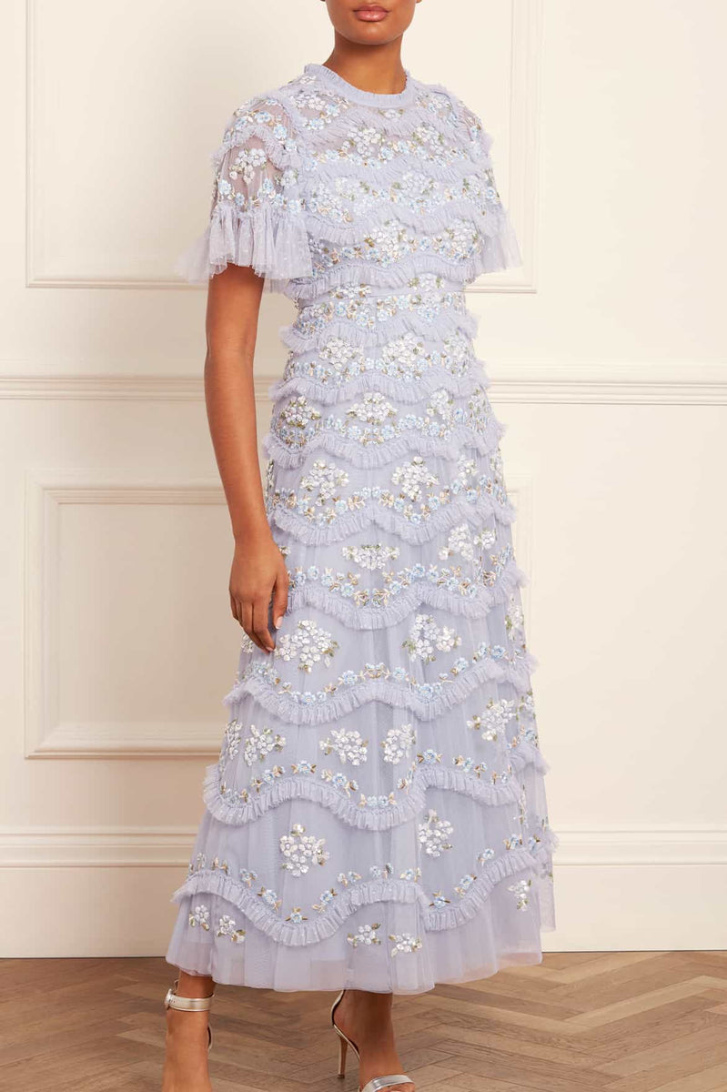 Daisy Wave Ankle Gown – Blue | Needle & Thread