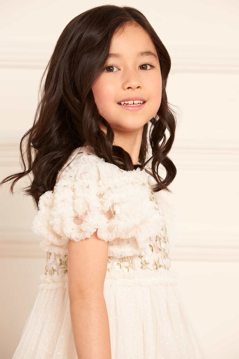 Posy Bodice Kids Dress – Champagne | Needle & Thread