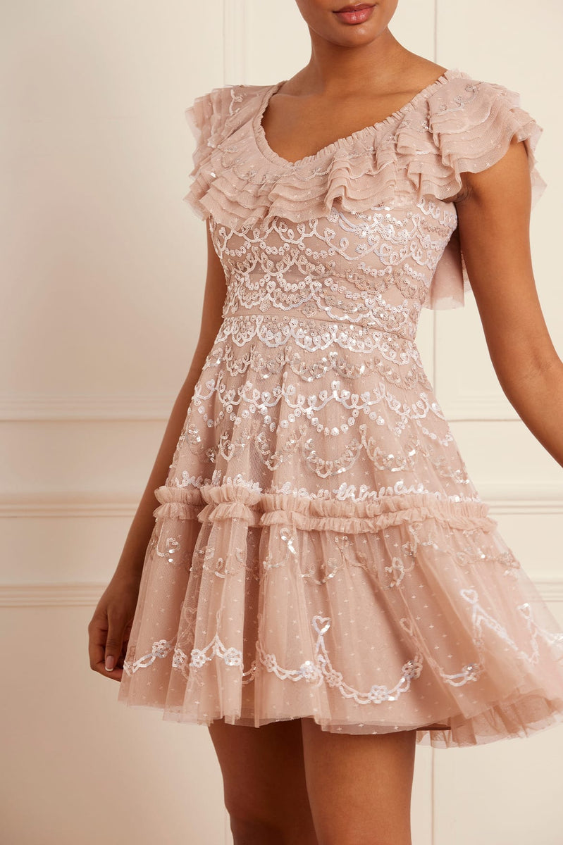 Everthine Micro Mini Dress – Beige | Needle & Thread