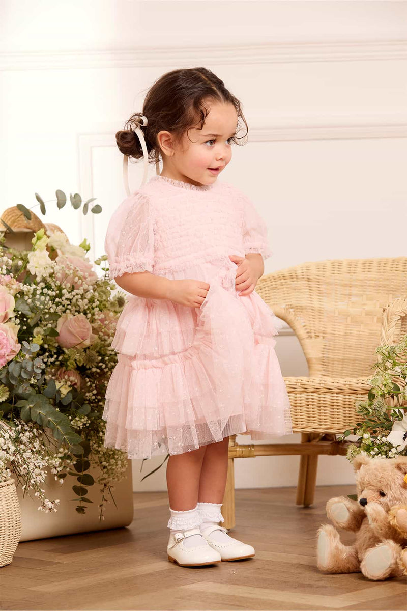 Ruffle Frill Baby Dress – Pink | Needle & Thread