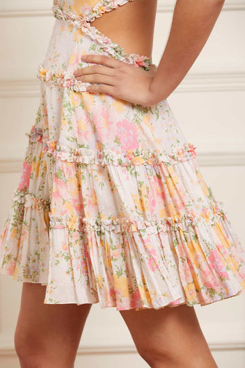 Sunrise Bloom Backless Cotton Micro Mini Dress – Multi | Needle & Thread