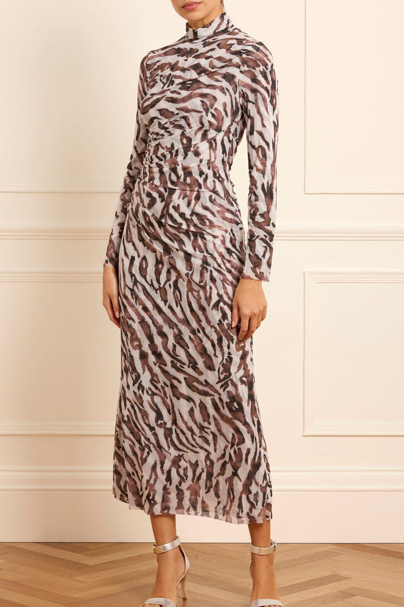 Zebra Turtleneck Ankle Gown – Multi | Needle & Thread
